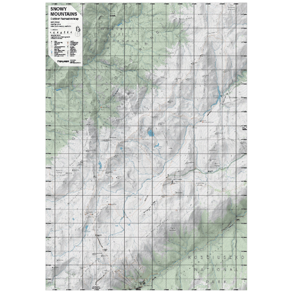 Topograph Snowy Mountains Map - Main Range & Jagungal — Tom's Outdoors